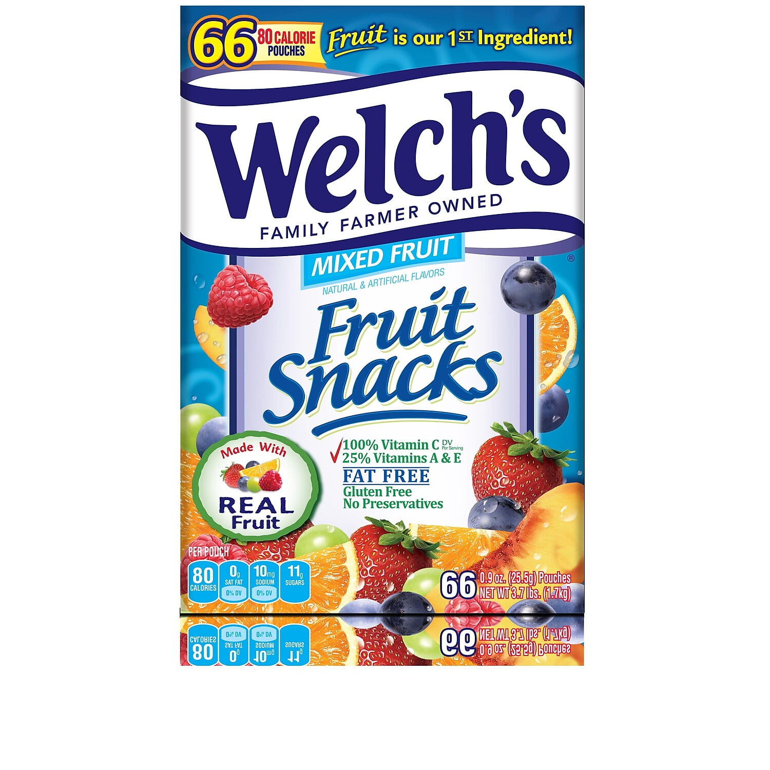 Welch's Gluten Free Mixed Fruit Snacks 66 Packs/Box (PIM69866) PIM68868 ...