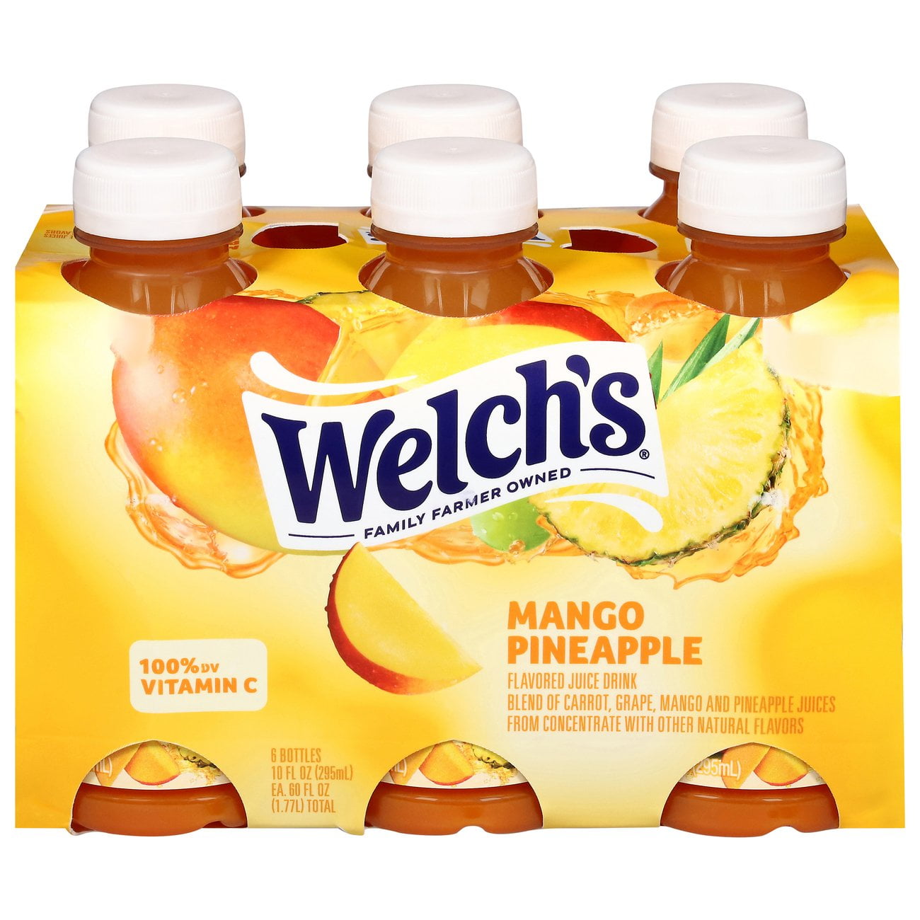 Welch's Juice Drink 6 pk Bottles - Mango Pineapple - 10 oz - Walmart.com