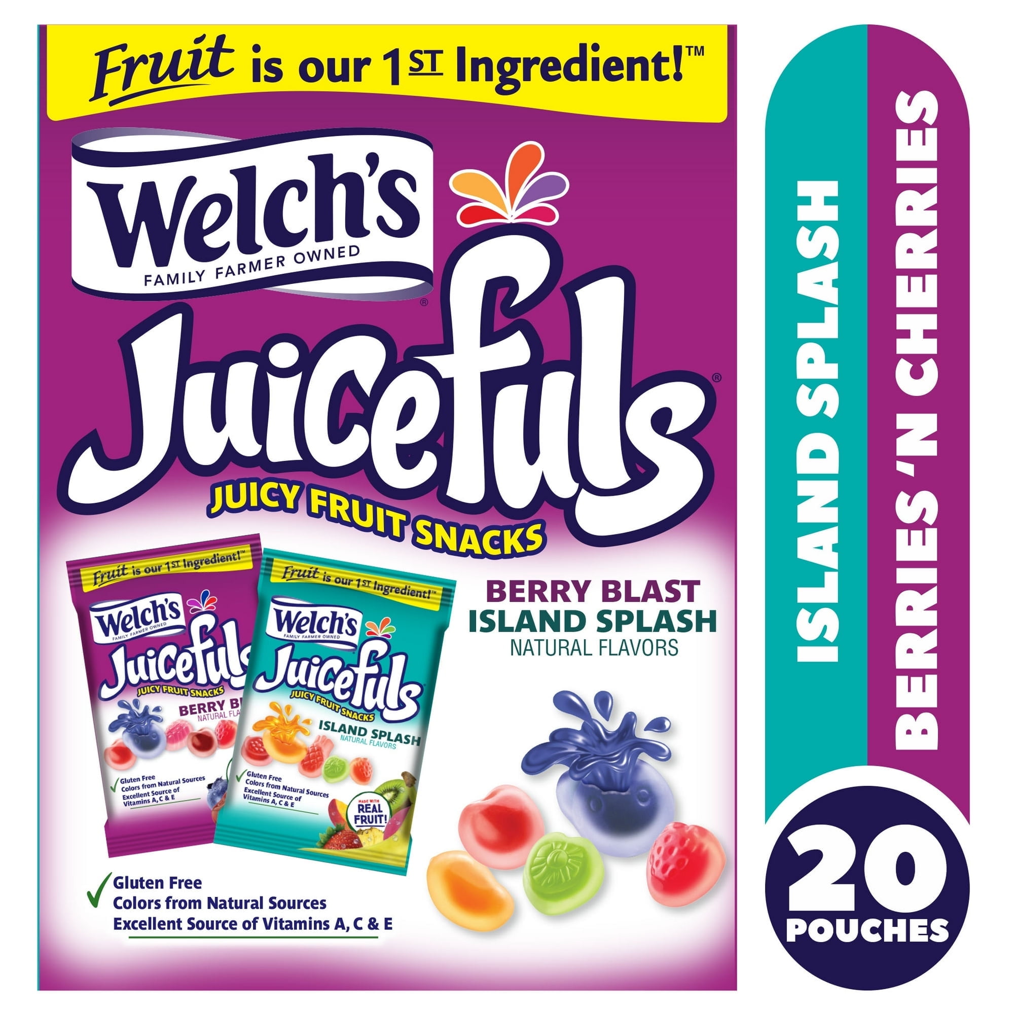 Welch's, Juicefuls Fruit Snacks, Berry Blast and Island Splash, 1 oz ...
