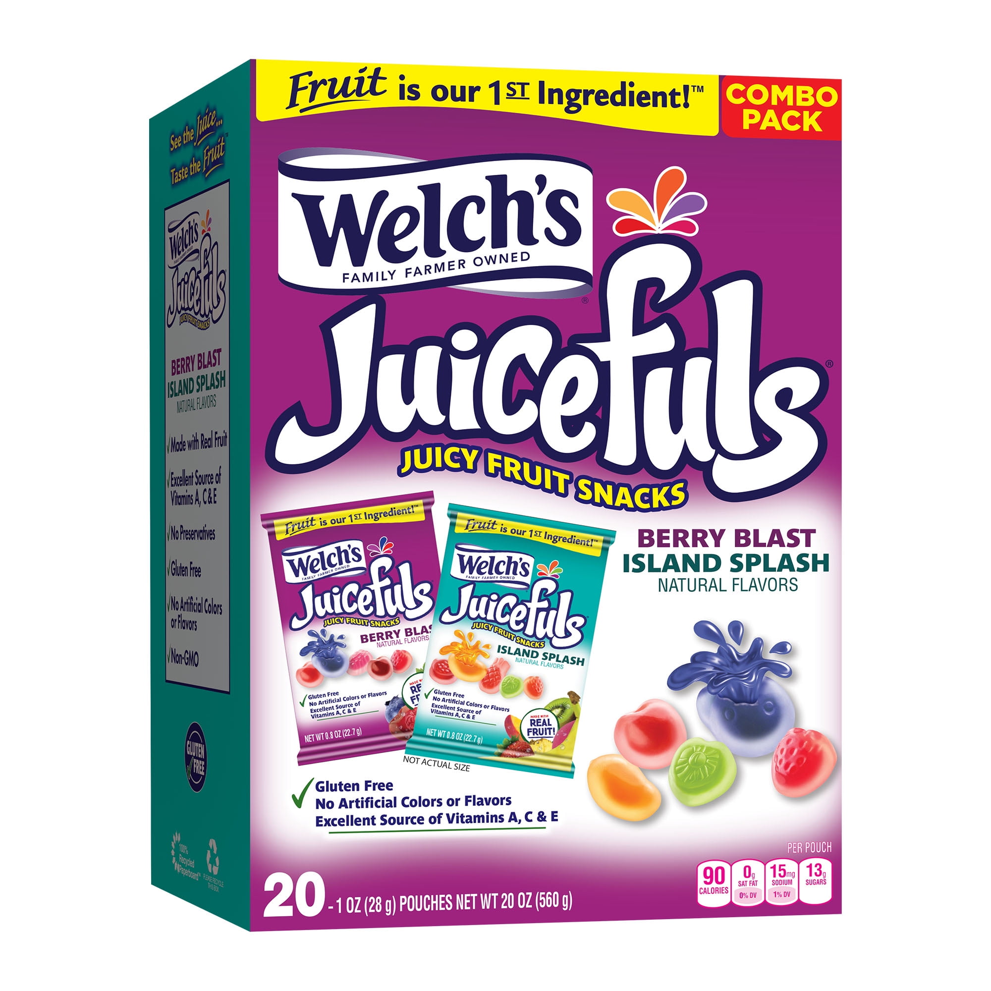 Welch's Juicefuls Island Splash/Berry Blast Juicy Fruit Snacks, 1 oz ...