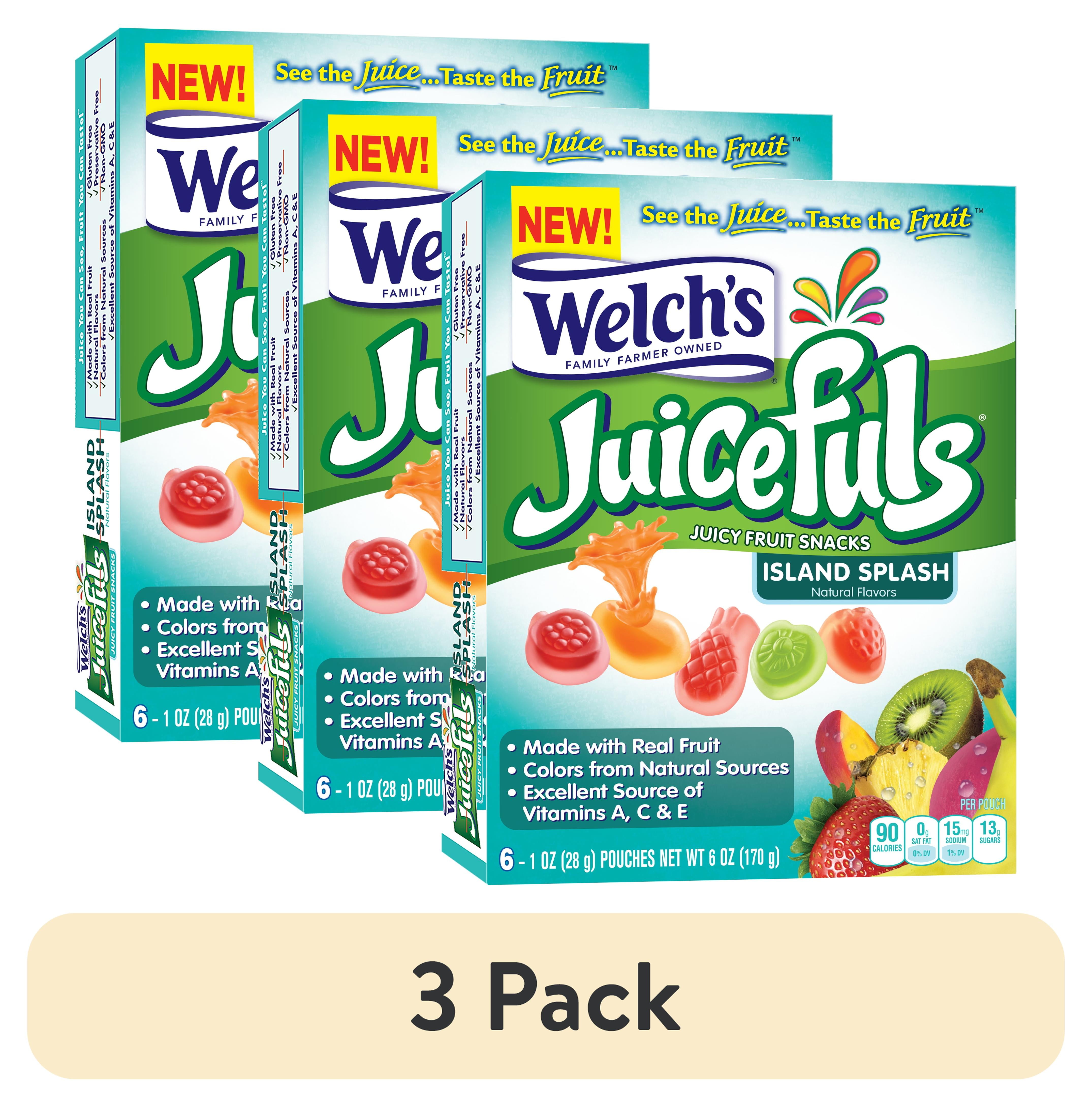 (3 pack) Welch's Juicefuls, Island Splash Fruit Snacks 1 Ounce, 6 ...