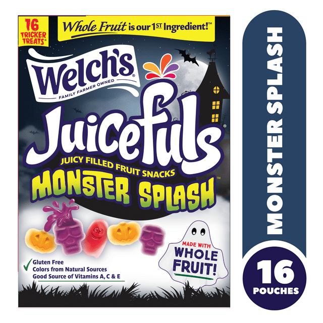 Welch's Juicefuls Monster Splash Fruit Snacks, 16 Count of 0.5oz Bags ...
