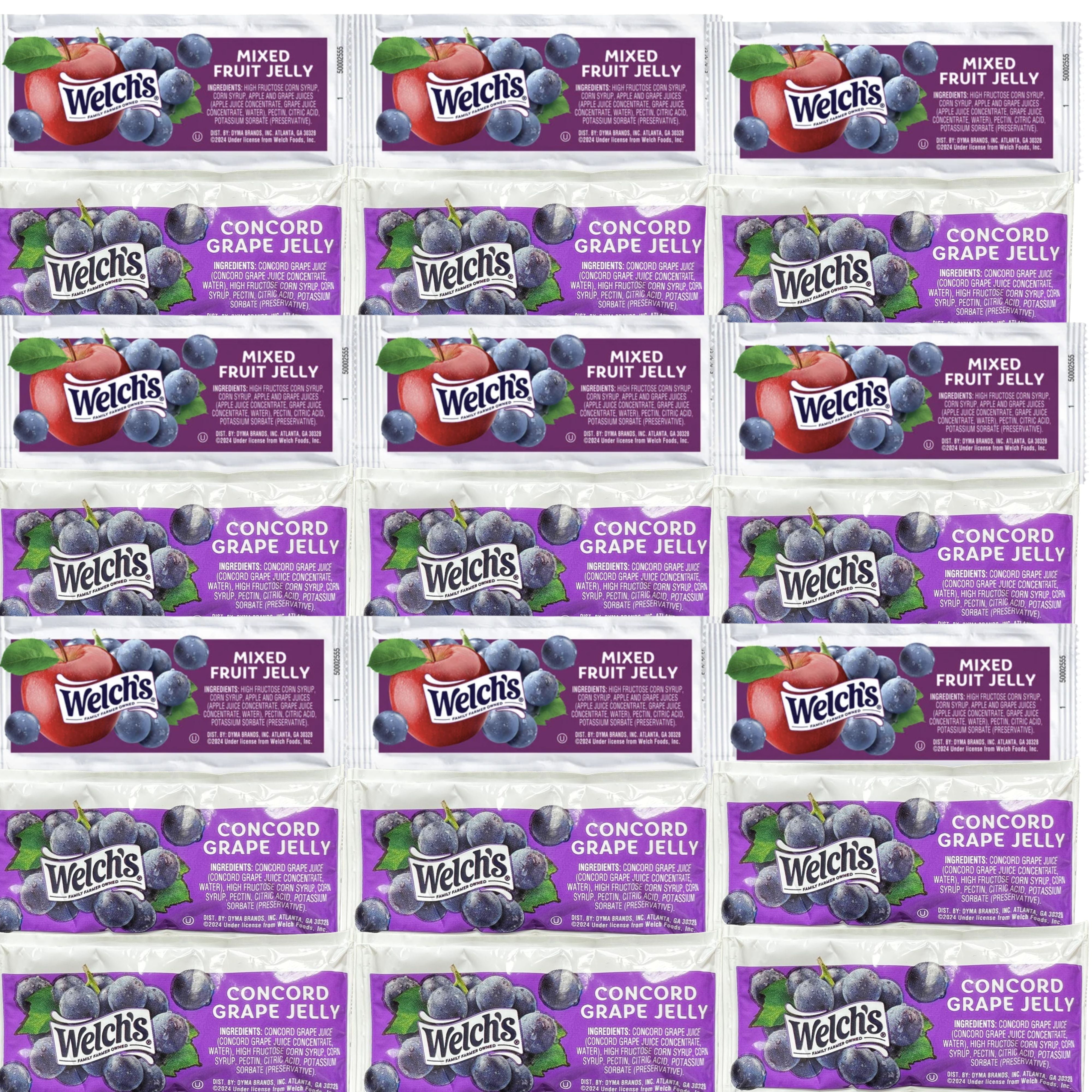 Welch’s Mixed Fruit & Concord Grape Jelly Pack – 30 Single-Serve ...