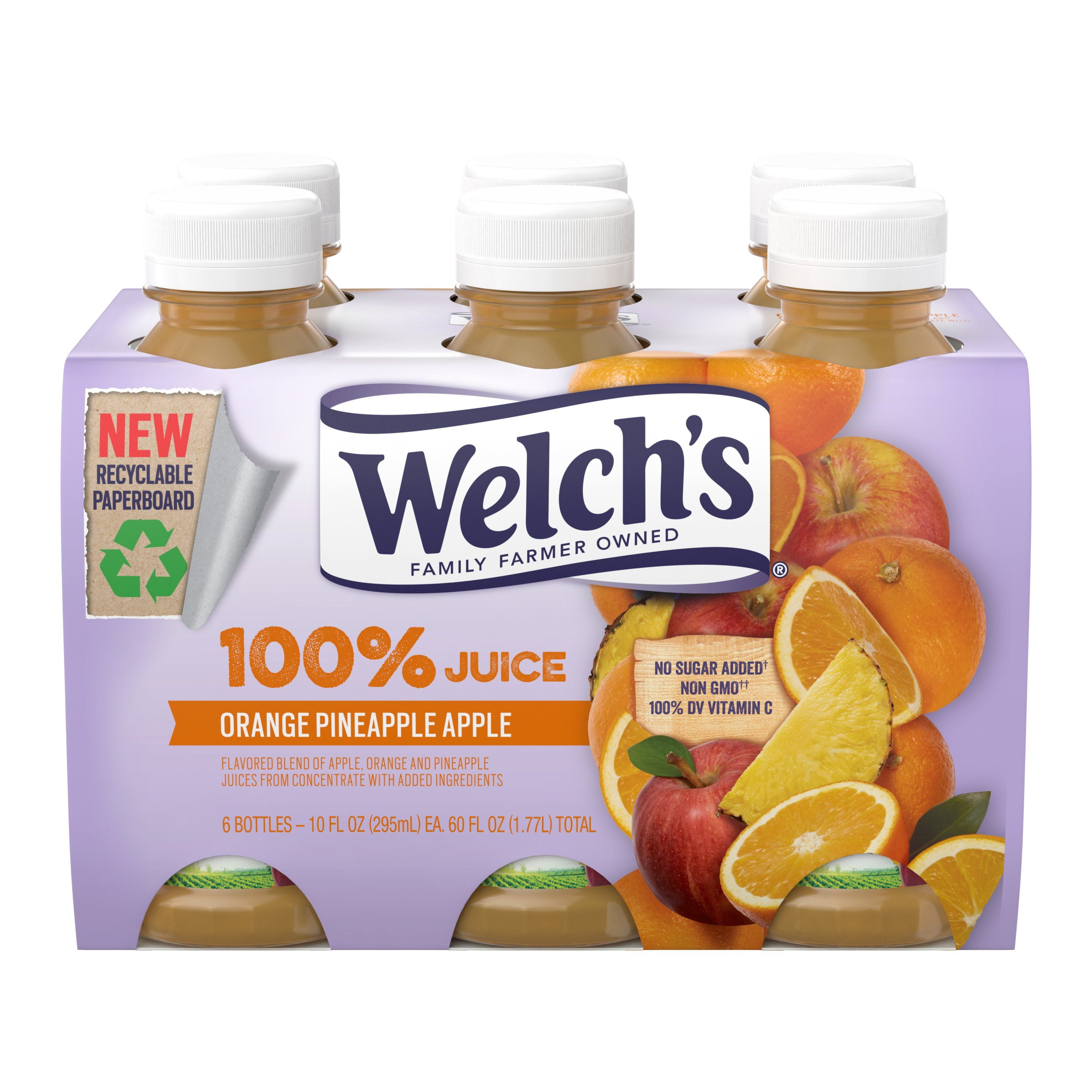 Welch's Orange Pineapple Apple Juice 10 oz Bottles - 6 ct (Pack of 2 ...
