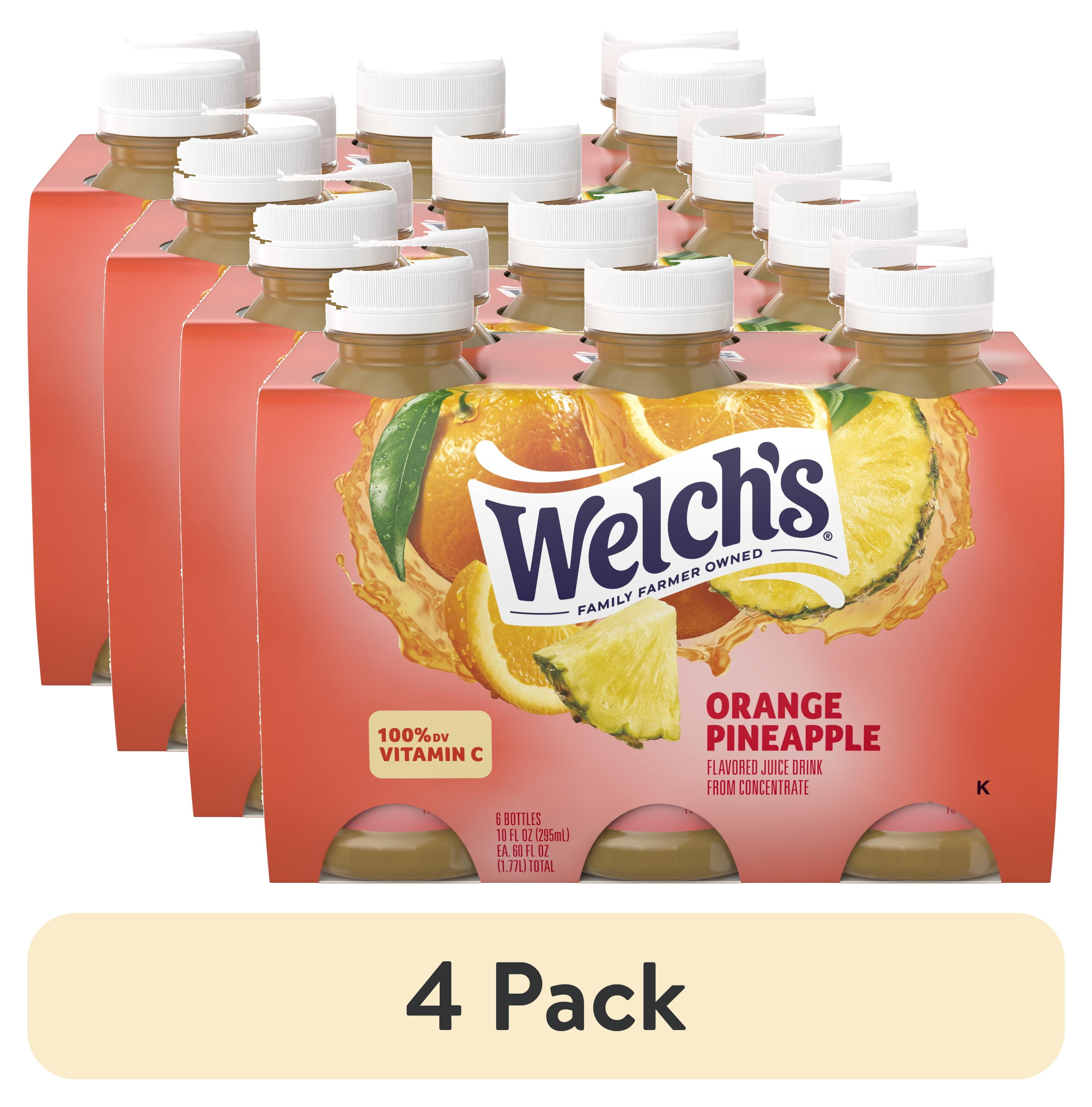 (4 pack) Welch's Orange Pineapple Juice Drink, 10 fl oz On-the-Go ...