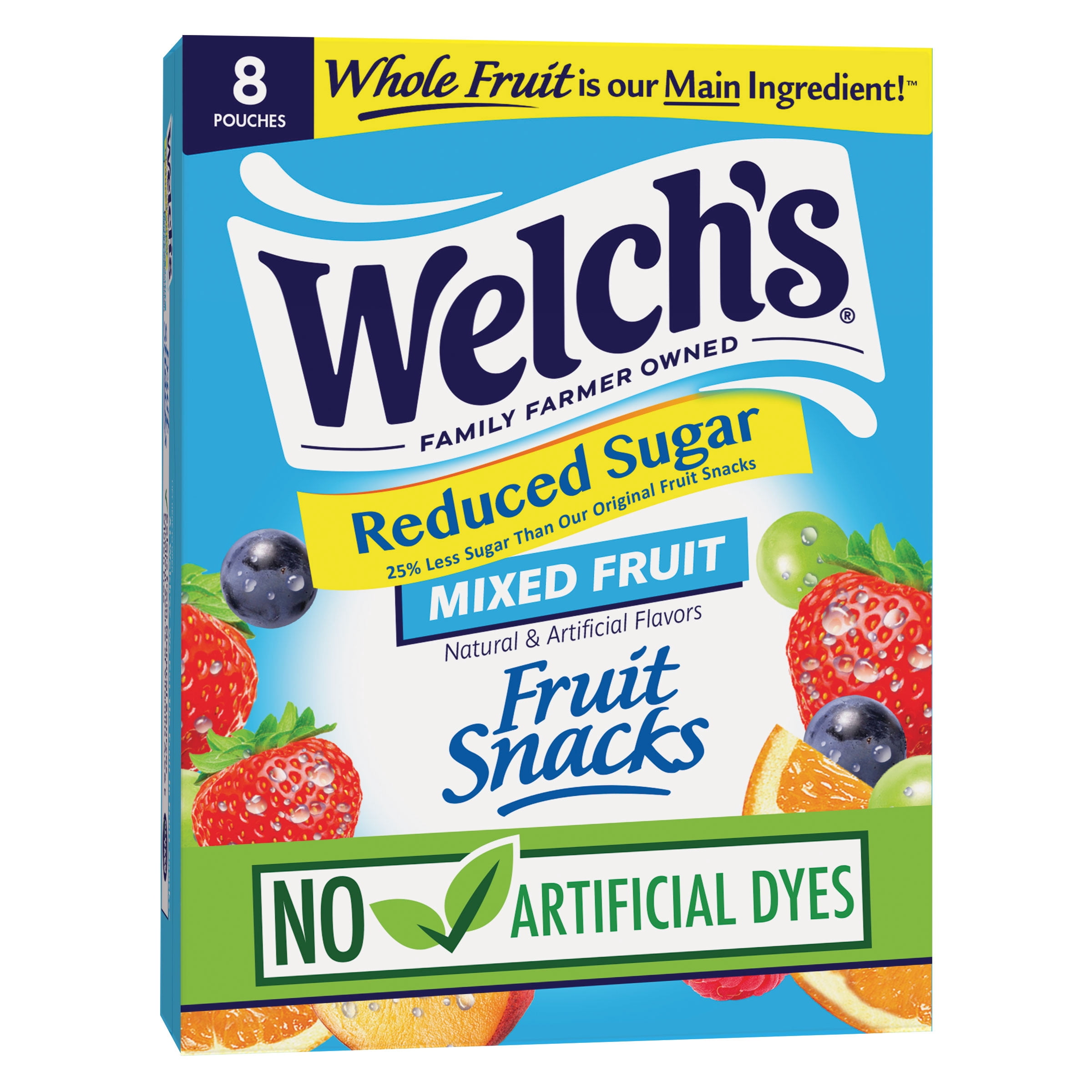 Welch's, Fruit Snacks, 0.8 oz, Reduced Sugar Mixed Fruits Variety ...