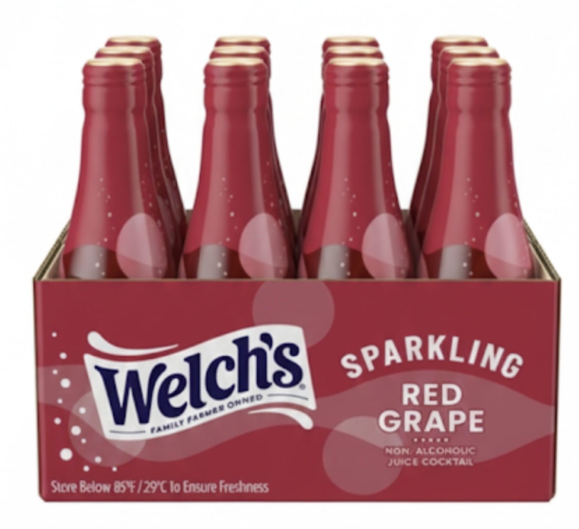 Welch's Sparkling Juice Cocktail, Red Grape, 8.4 fl oz, 12 ct - Walmart.com
