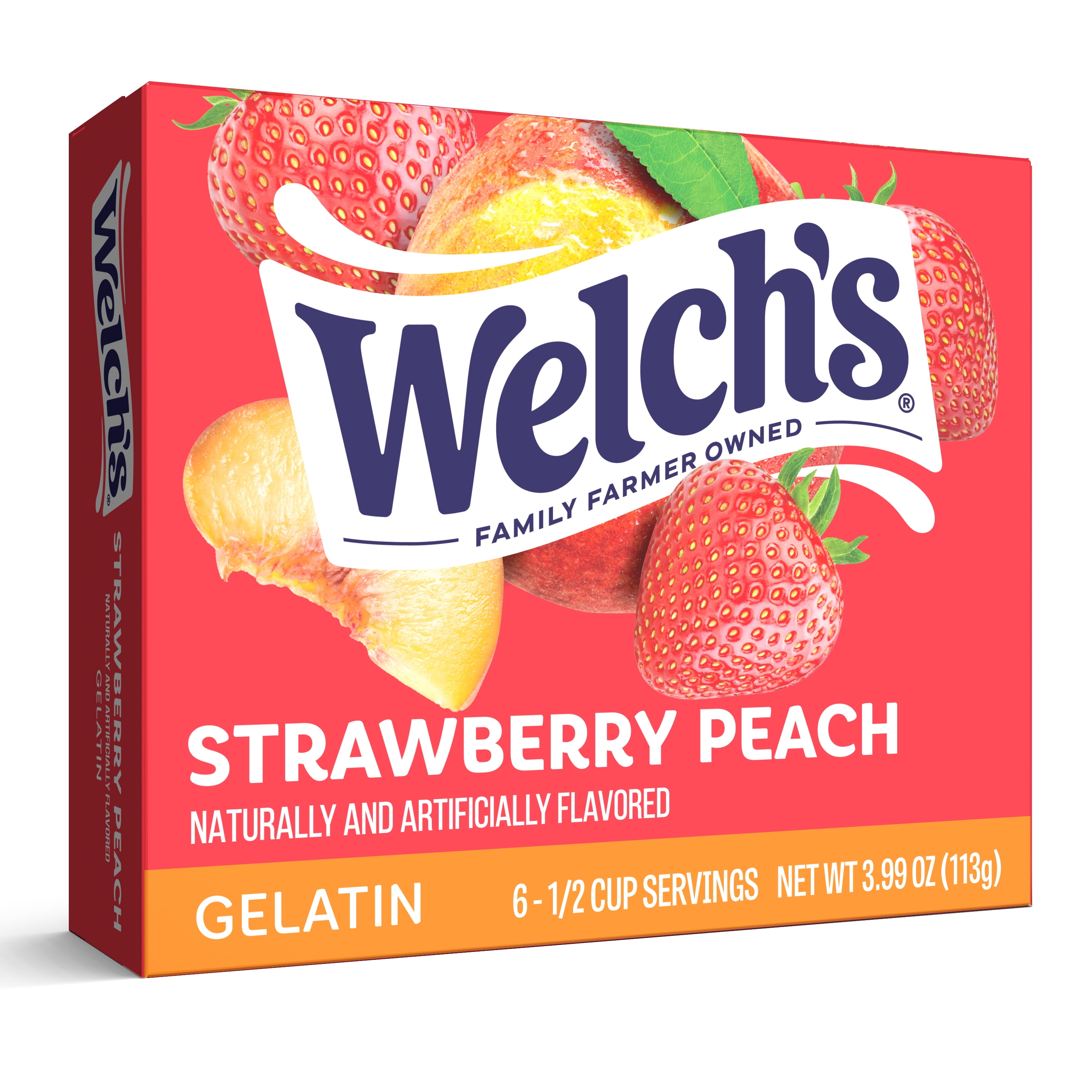 Brandclub - Welch's Strawberry Peach Gelatin Mix, 6 Servings, 3.99 oz ...