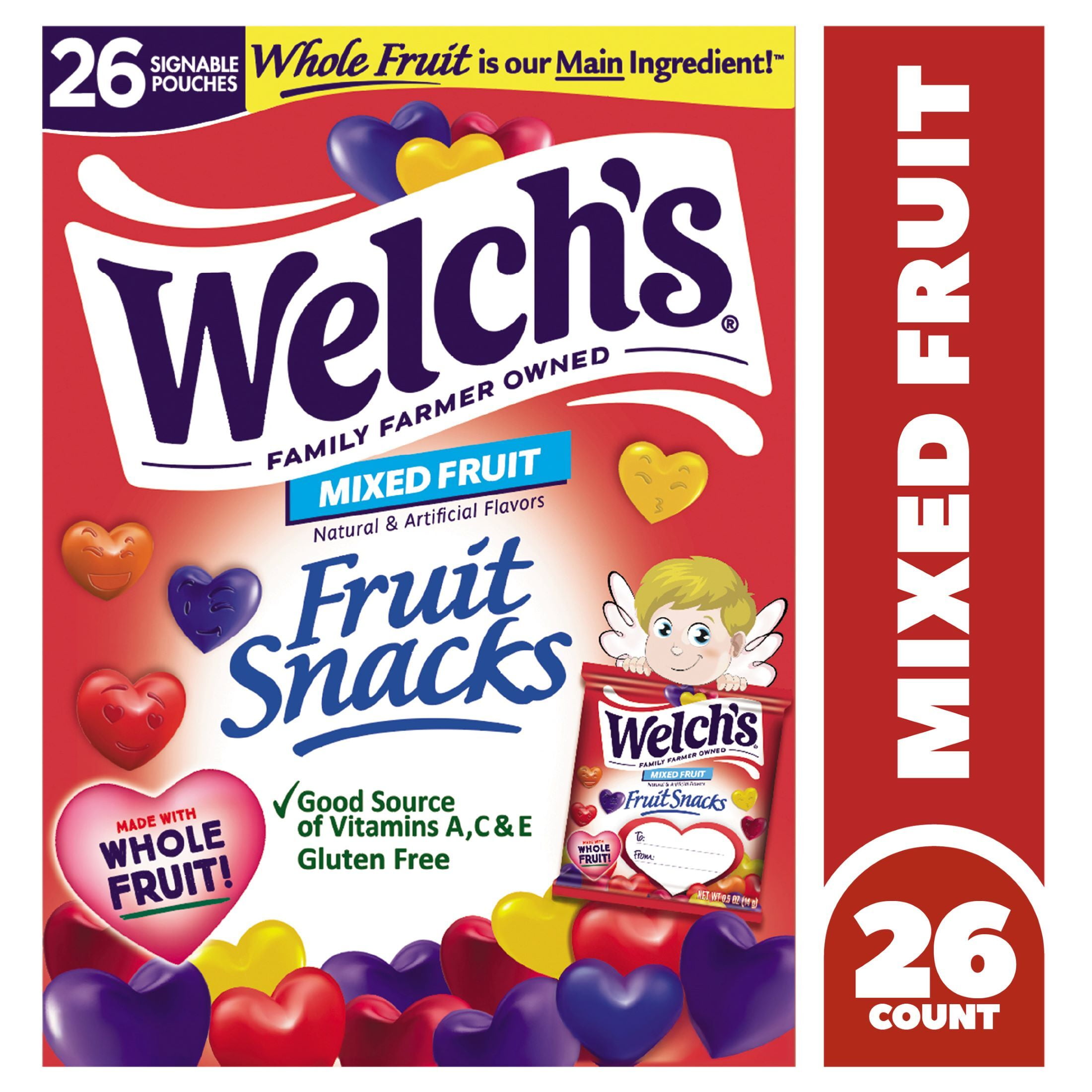 Welch's Heart Shaped Mixed Fruit Snacks, 26 Ct - Perfect for Kids ...