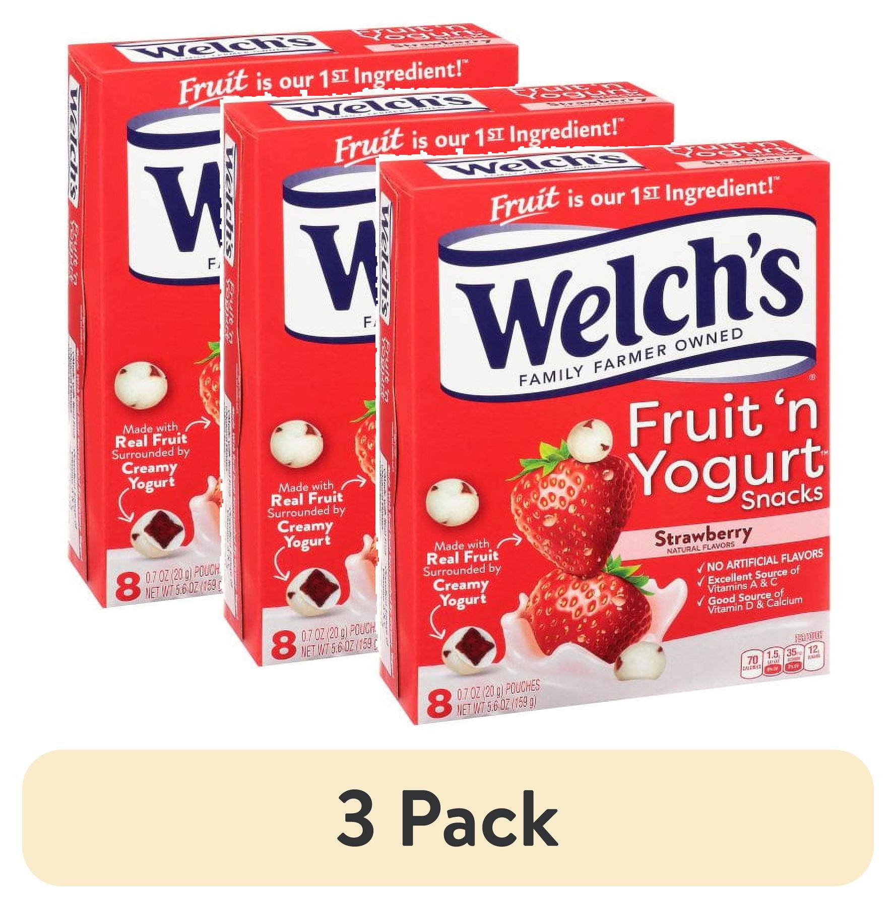 (3 pack) Welchs Fruit n Yogurt Strawberry Fruit Snacks, 8 Ct - Walmart.com
