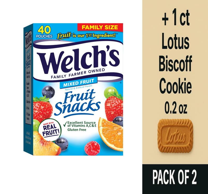 Welchs Mixed Fruit Fruit Snacks 0.8oz Pouches - 40ct Box - Pack of 2 ...