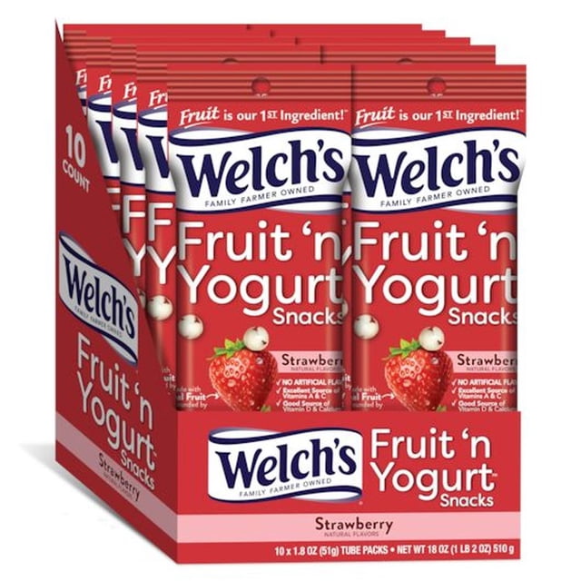Welchs Strawberry Fruit N Yogurt Snacks, 1.8 Ounce - 10 per pack -- 4 ...