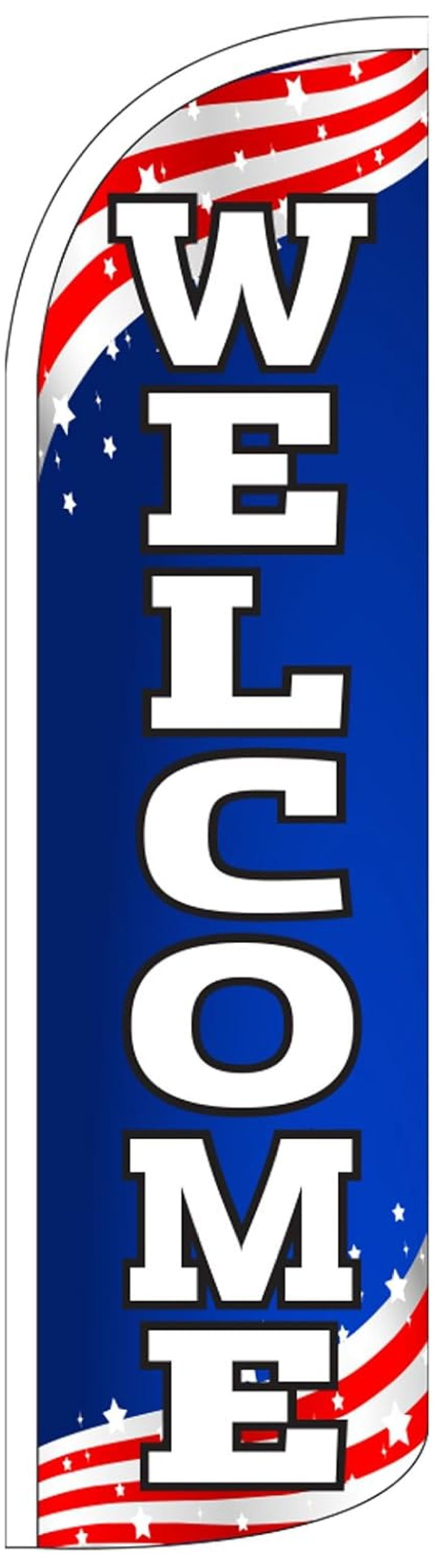 "Welcome" 12-Foot WINDLESS Swooper Flag (Flag Only) - Walmart.com