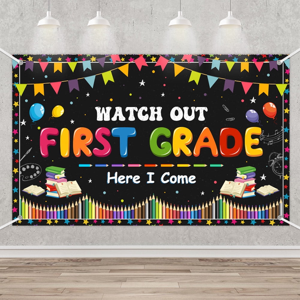 Welcome to 1st Grade Banner Back to School Backdrop First Day of School ...