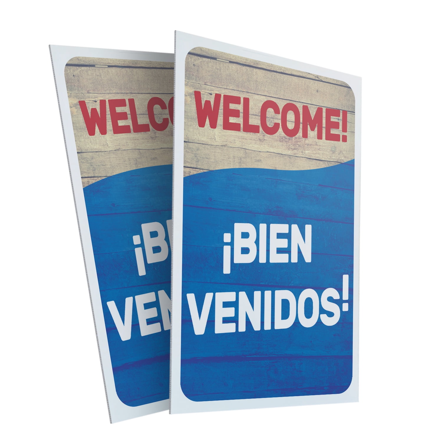 Welcome (2-PACK) 24" x 36" Plastic Signs | Sign Insert 4mm Corrugated ...