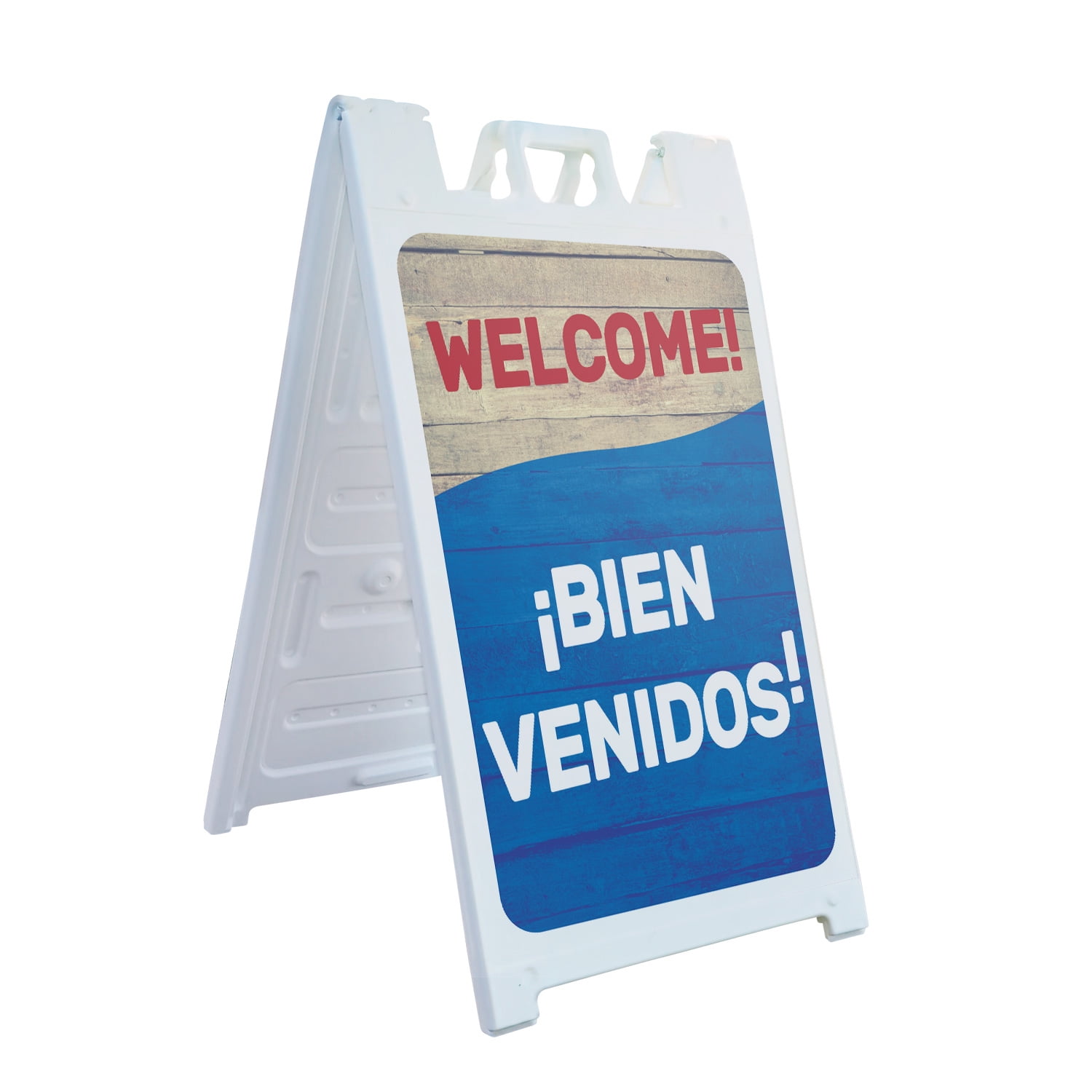 Welcome 24" x 36" Double Sided A-Frame Sidewalk Sign, Includes 2 ...