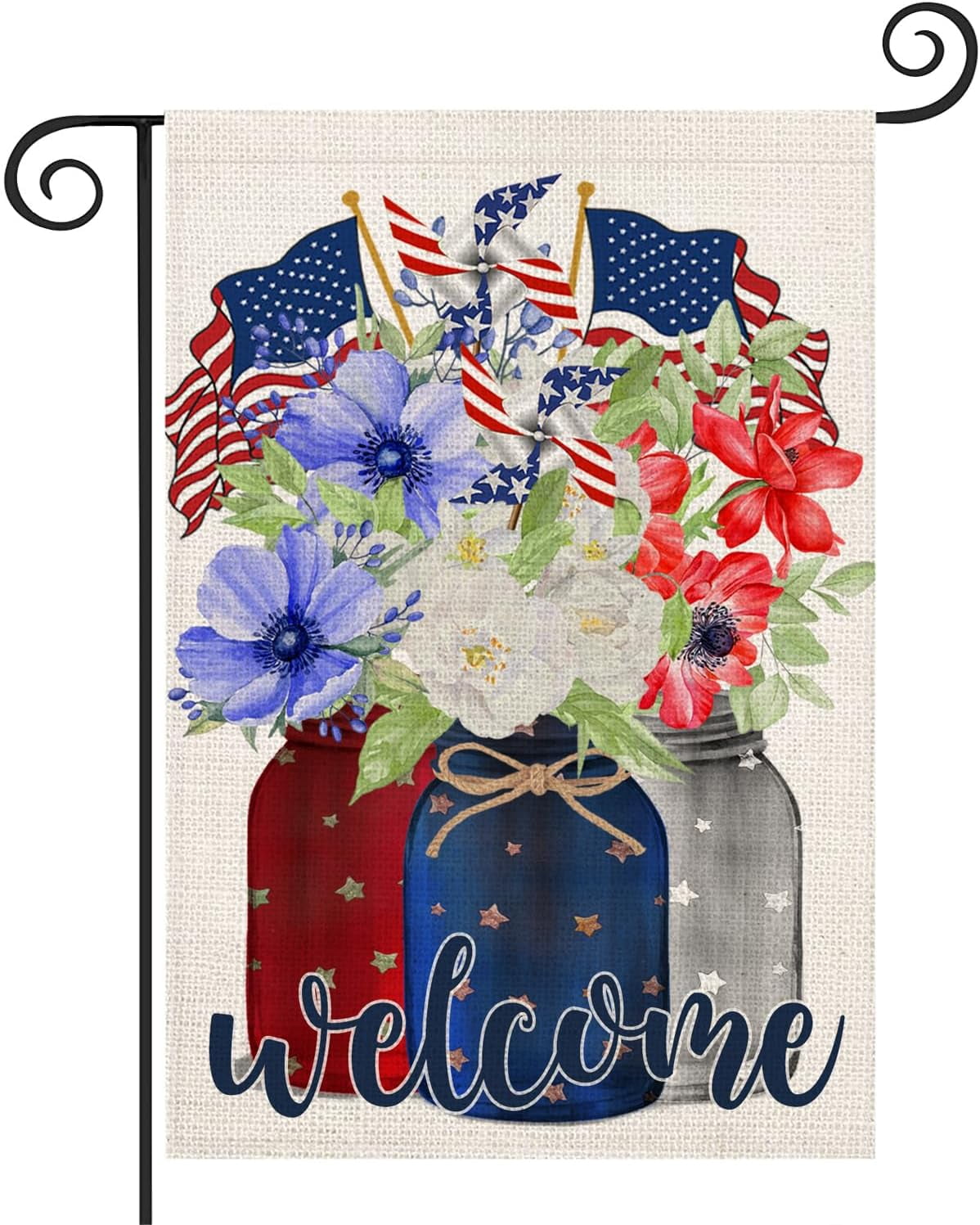 Welcome 4th of July Garden Flags Outside Patriotic American Flag ...