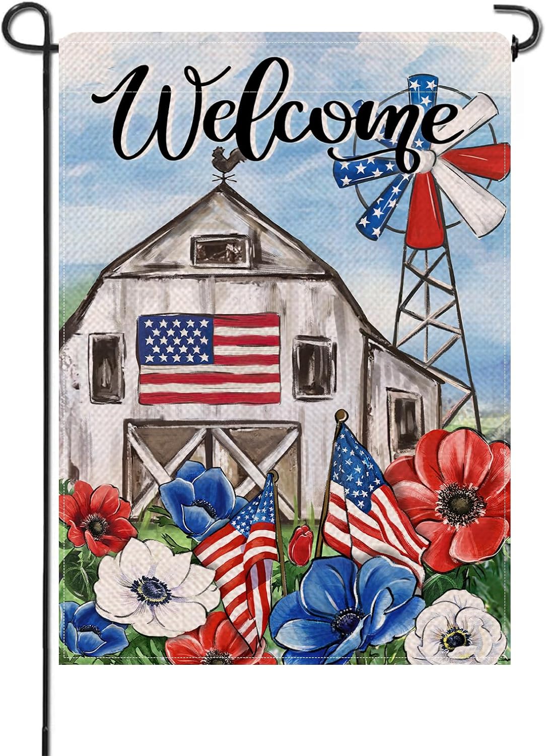 Welcome 4th of July Patriotic Small Decorative Garden Flag, America ...