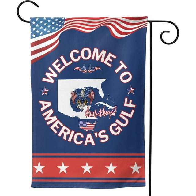 Welcome To A-meri-ca'S Gulf Garden Flag Gulf Of U-s-a 2025 Me-xico A ...