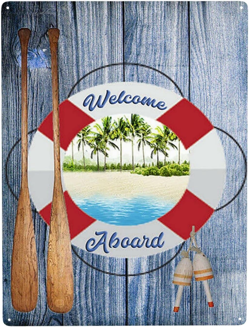 Welcome Aboard Nautical Aluminium Tin Metal Sign Wall Decor Fun for ...