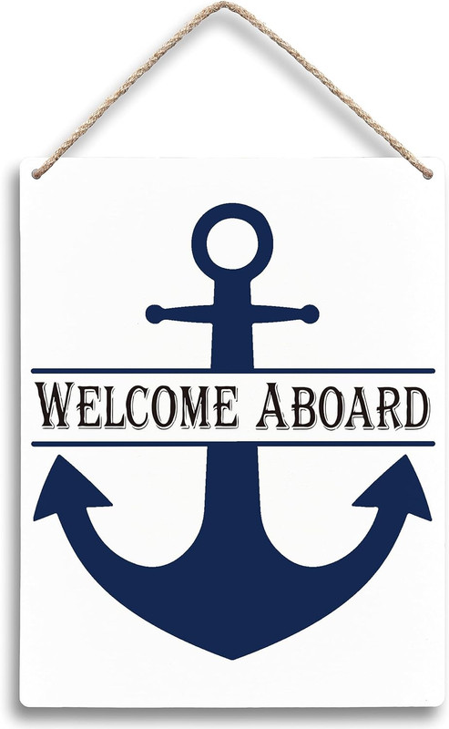 Welcome Aboard Nautical Boat Anchor Wooden Signs 6x12 inch,Nautical ...
