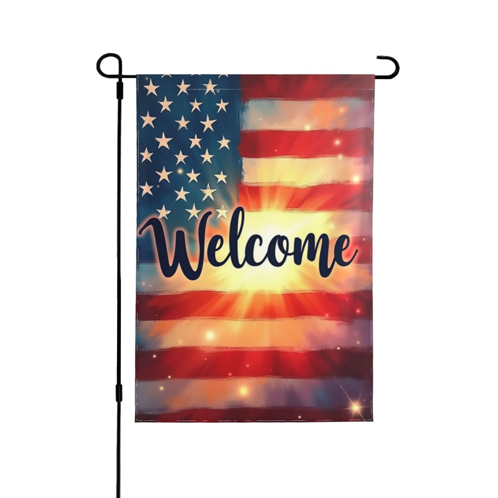 Welcome American Flag Garden Flag 12x18 Inch Double Sided Patriotic ...