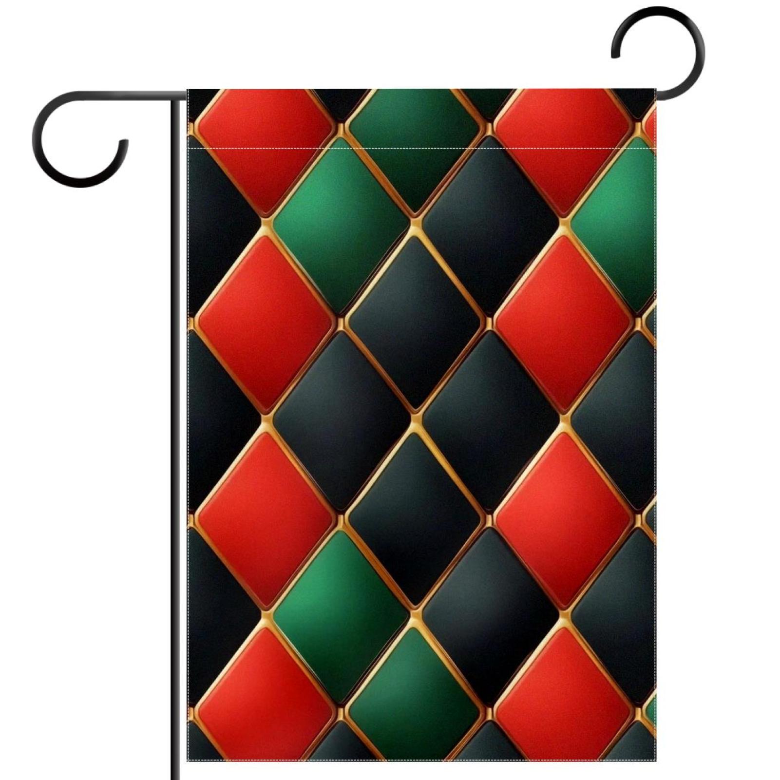 Welcome Art Christmas Abstract Geometric Elements Pattern Garden Flag ...