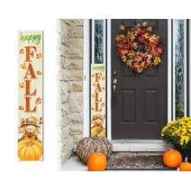 Happy Halloween Wooden Welcome Sign - 12" x 6", Orange, Spiders, Webs ...