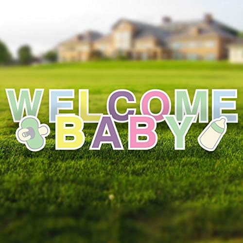 Welcome Baby – 18in Tall Yard Letters with Stakes – Weather-Resistant ...