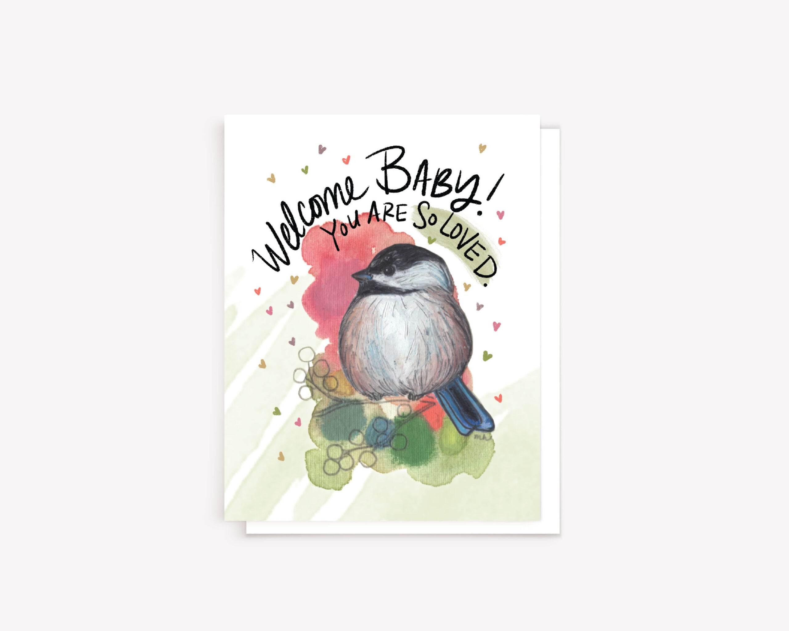 Welcome Baby Card – Adorable Bird Design with Heartfelt Message ...