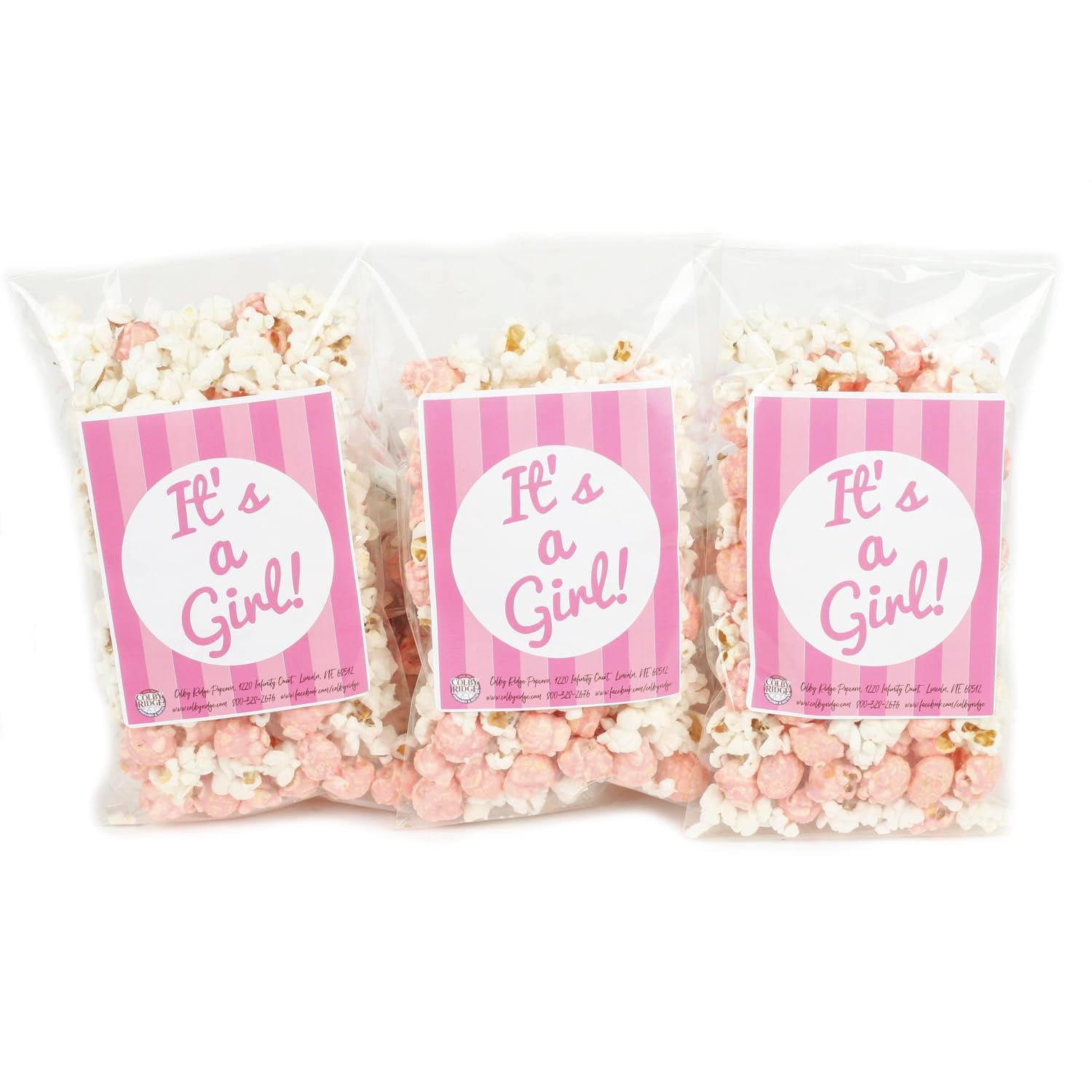 Welcome Baby Girl! Baby Shower Popcorn Bags Gender Reveal Party Favor ...