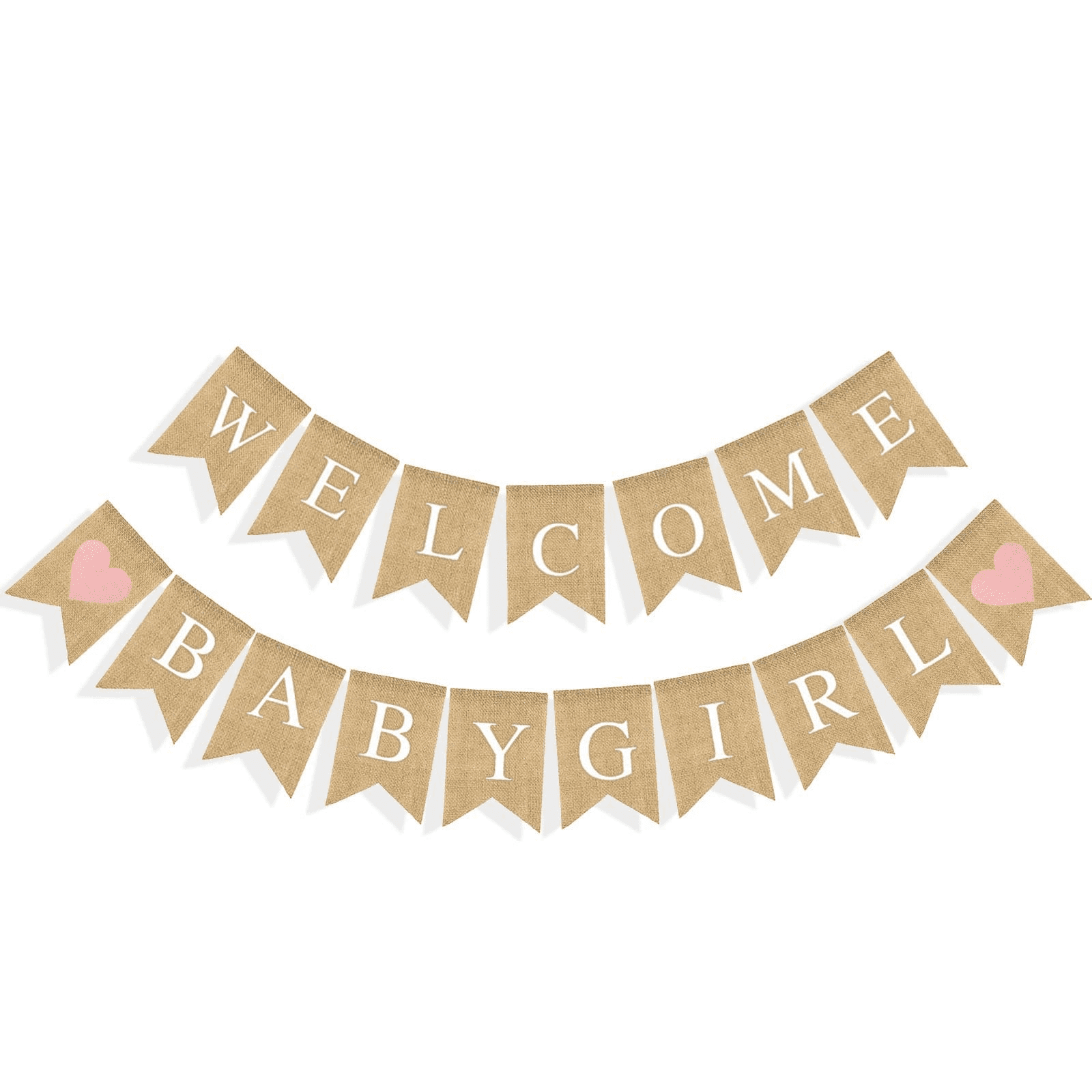 Welcome Baby Girl Sign Burlap Banner, Baby Shower Banner Decorations ...