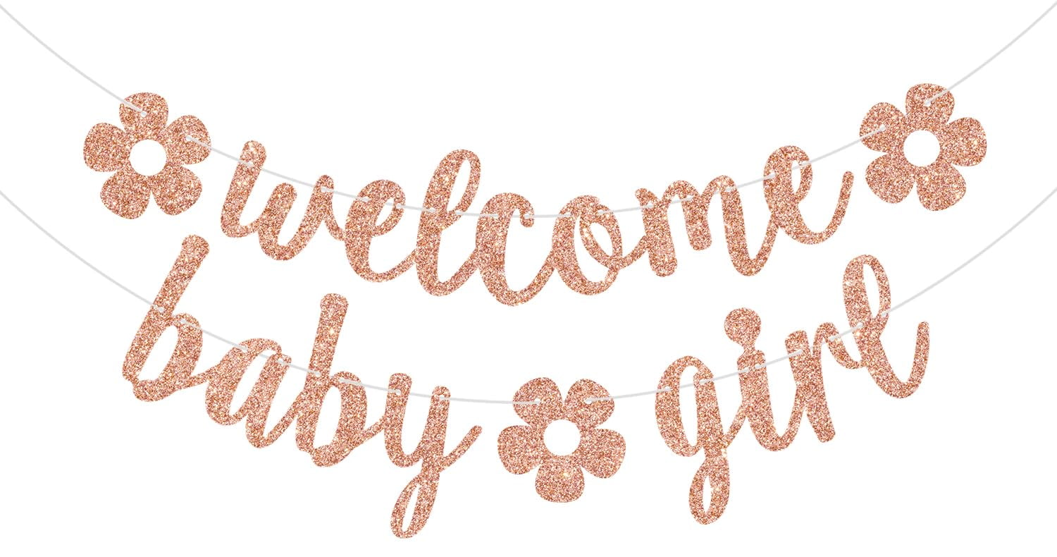 Welcome Baby GirlUMRT Banner, It's a Girl, Floral Theme Baby Shower ...