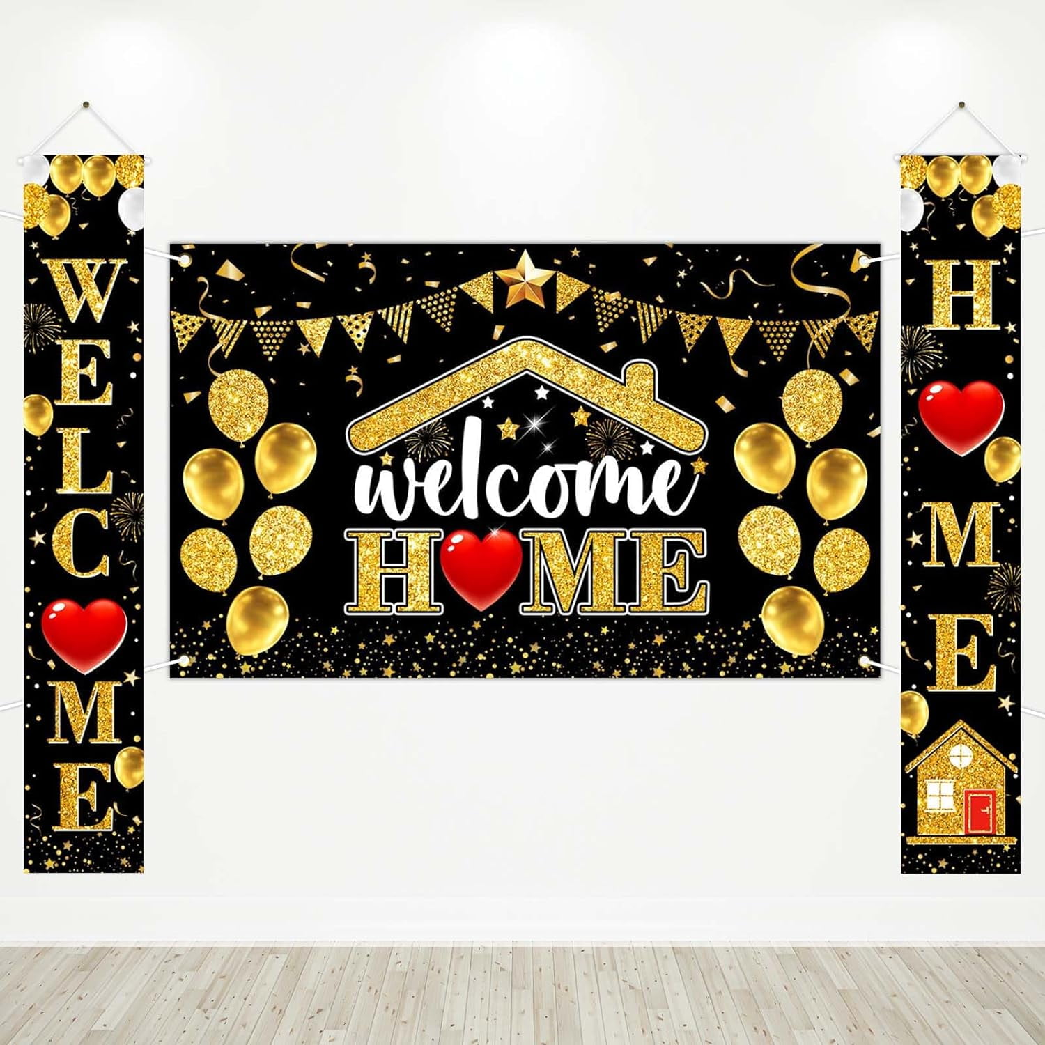 Welcome Back Backdrop Banners,3Pcs Welcome Home Banner&Porch Signs ...