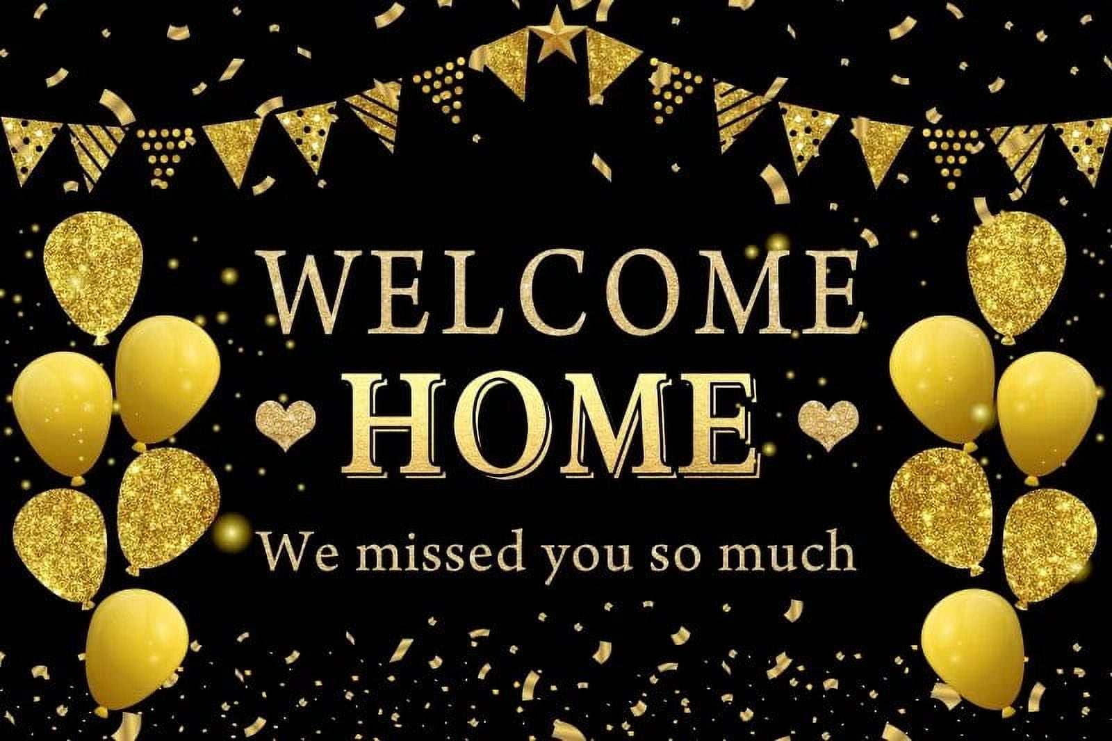 Welcome Back Backdrop Black Gold Homecoming Welcome Party Decor We ...