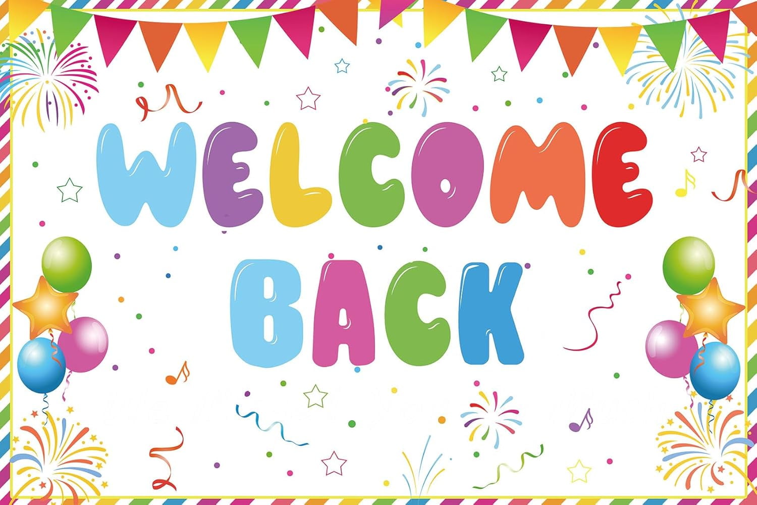 Welcome Back Banner Backdrop Welcome Back Decorations Banner for ...