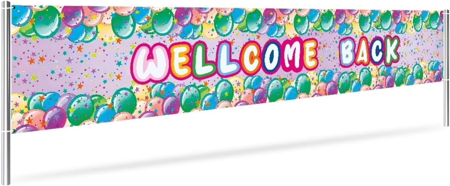 Welcome Back Banner Decorations,Welcome Back Sign Banner with Print ...