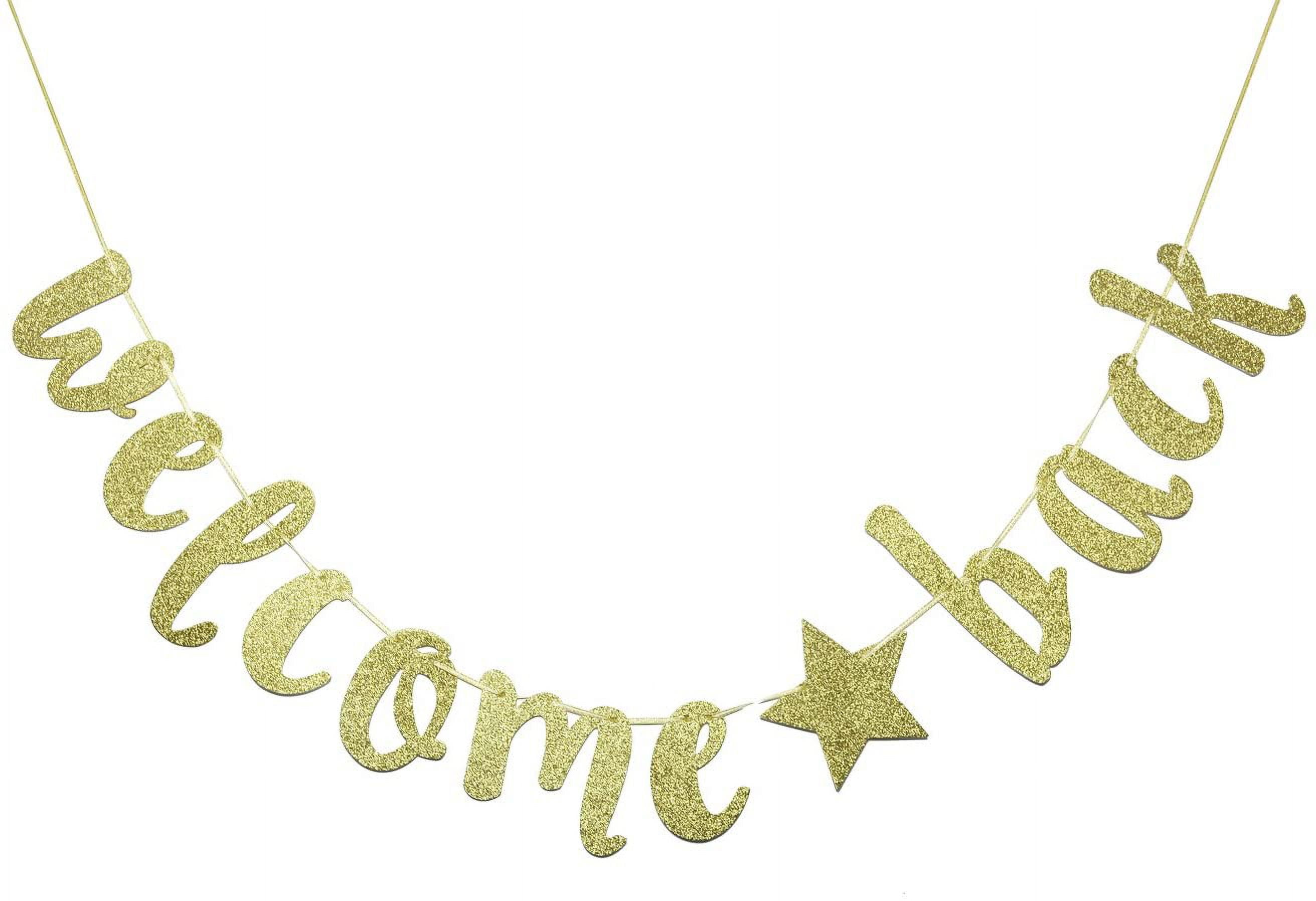 Welcome Back Banner Sign,Home, Schoolyard, Classroom Decorations(Gold ...