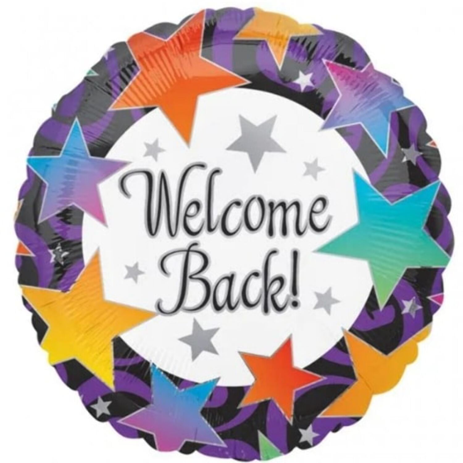 Welcome Back Colorful Stars 18 Inch Foil Mylar Balloon [9898] - Walmart.com