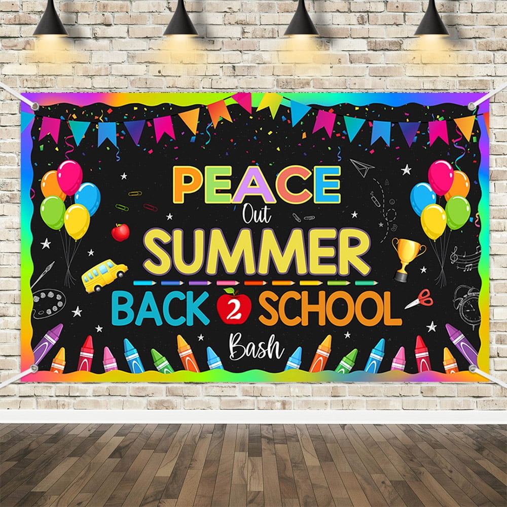 Welcome Back First Day of school Banner Goodbye Summer Back to School ...
