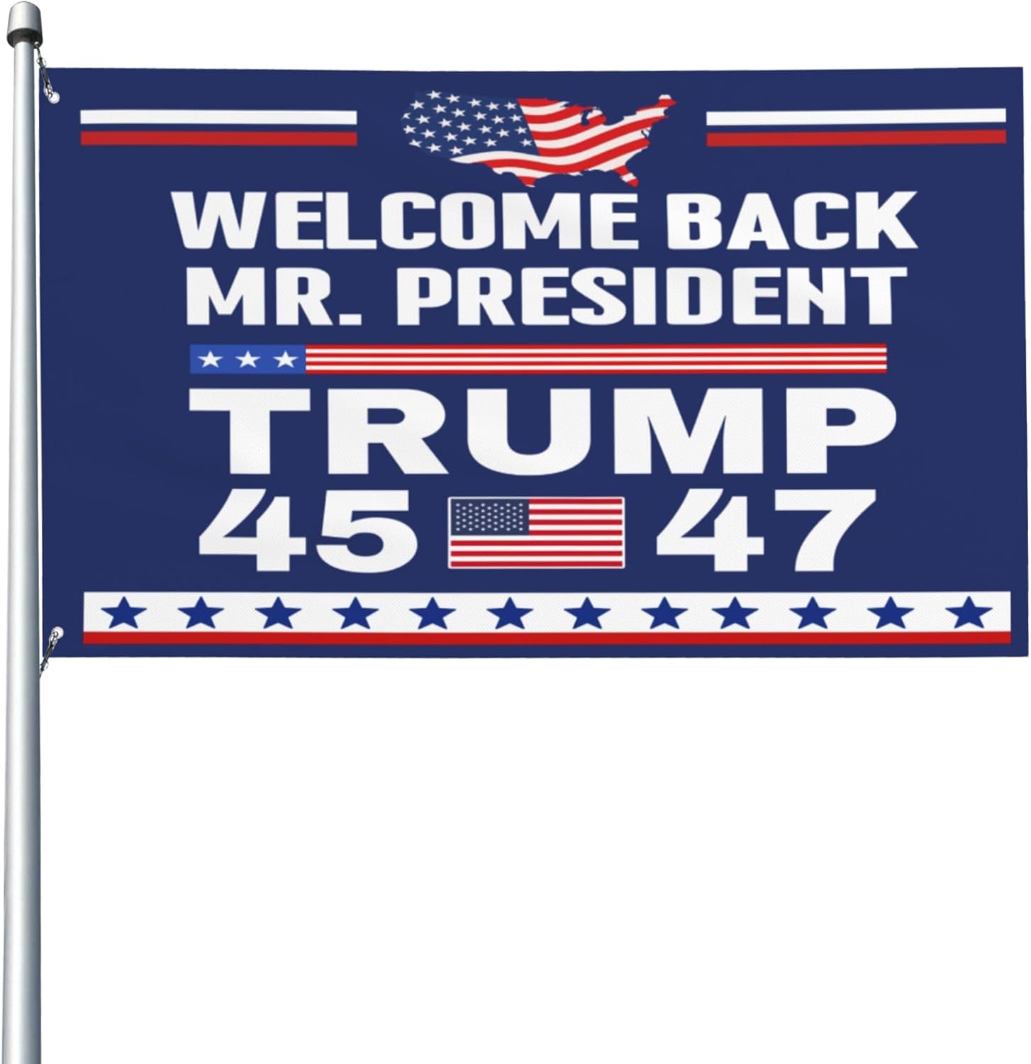 Welcome Back Mr President Flag Donald Trump Won 45 47 3x5 Flag Sign ...
