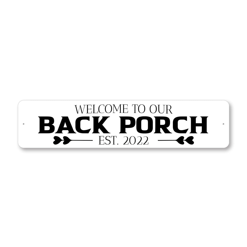 Welcome Back Porch Aluminum Metal Decor Sign - 4x18 inches - Walmart.com
