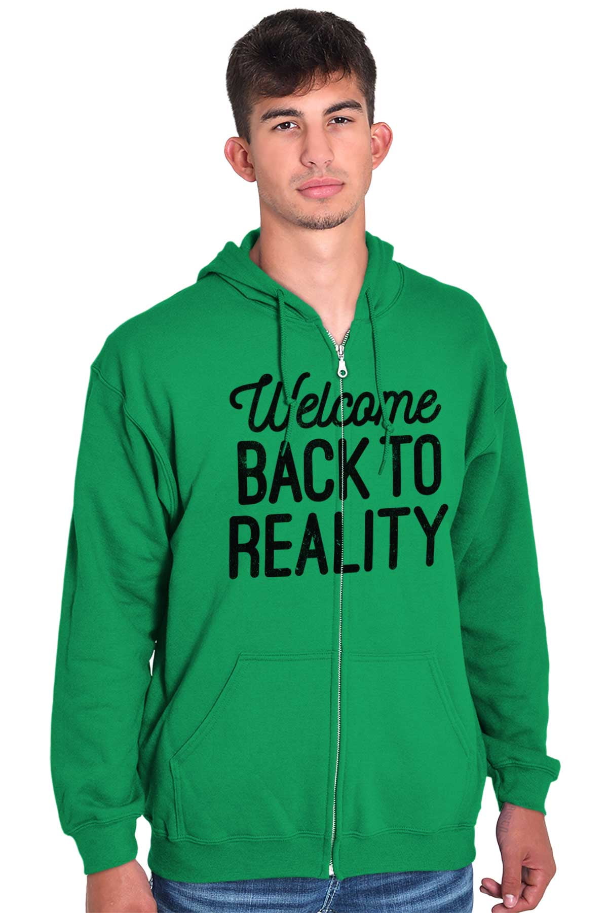 Welcome Back Reality Attitude Gym Zip Up Hoodie Men's Women's Brisco ...