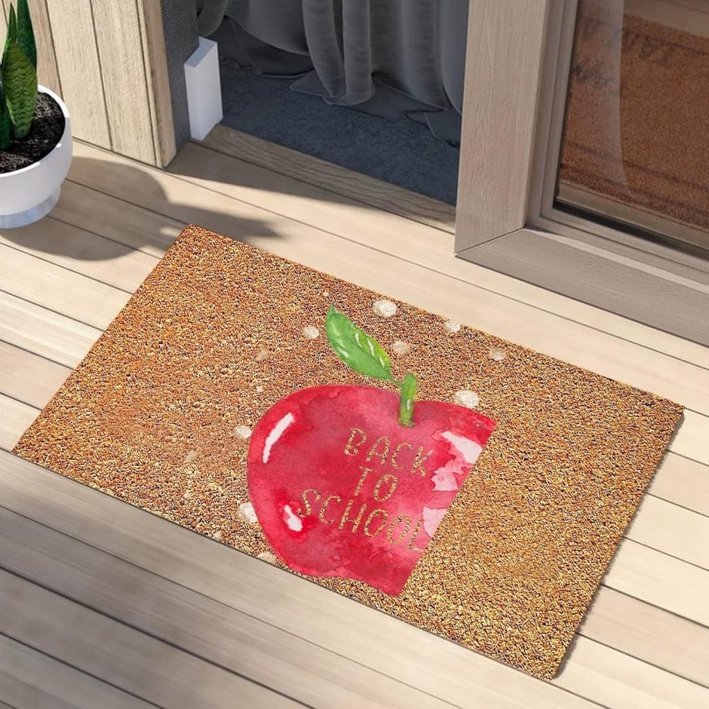 Welcome Back to School Apples Door Mats Coconut Coir First Day of ...