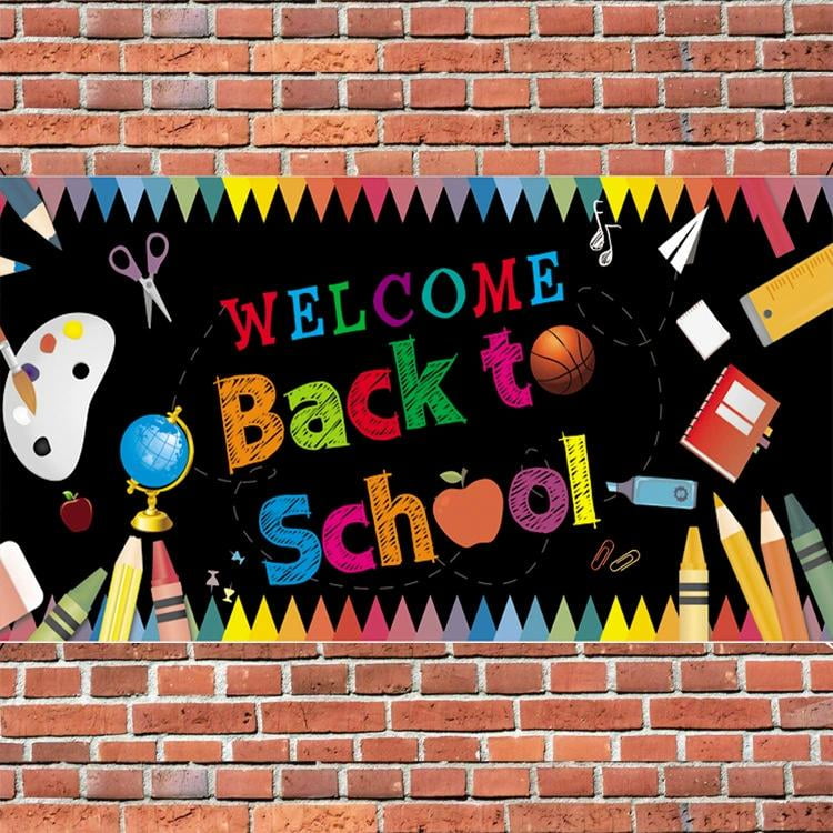 Welcome Back to School Backdrop Banner Decorations - First Day of ...
