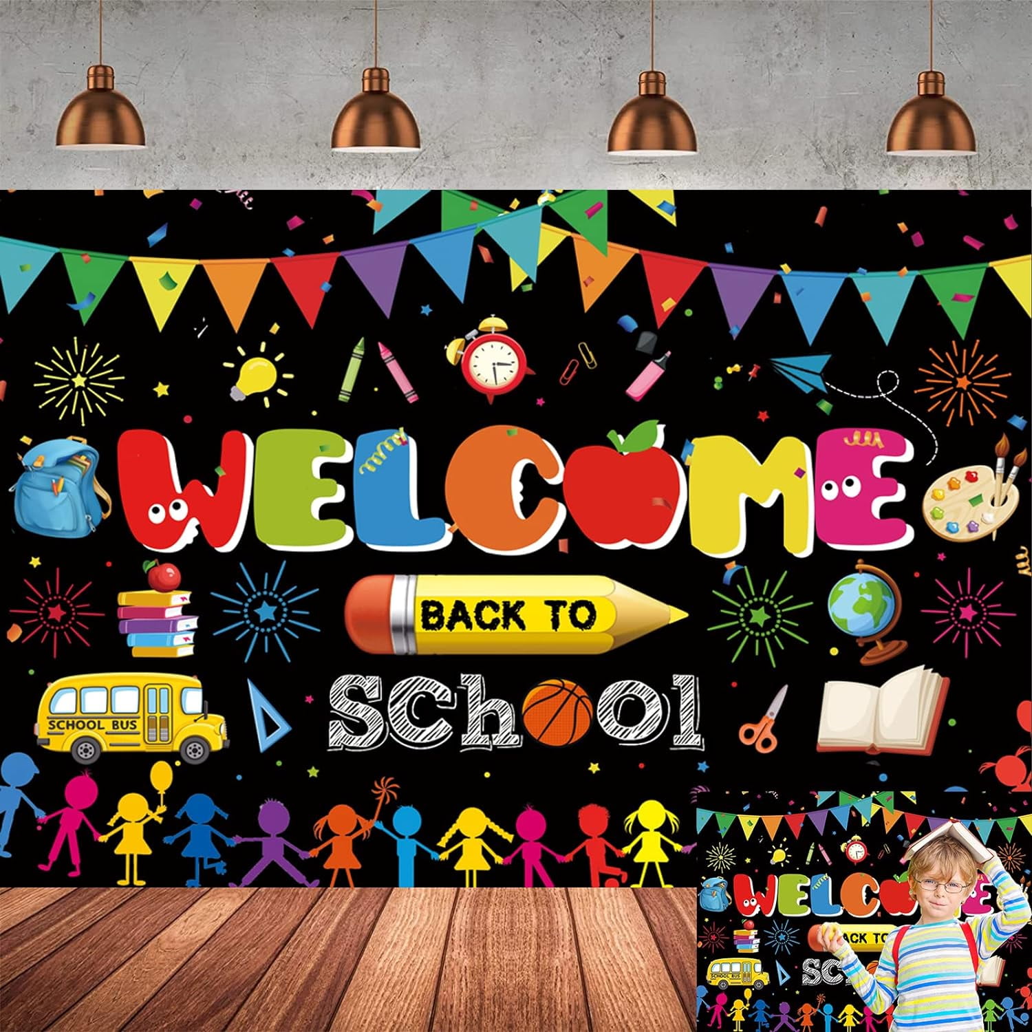 Welcome Back to School Backdrop Banner First Day of School Preschool ...