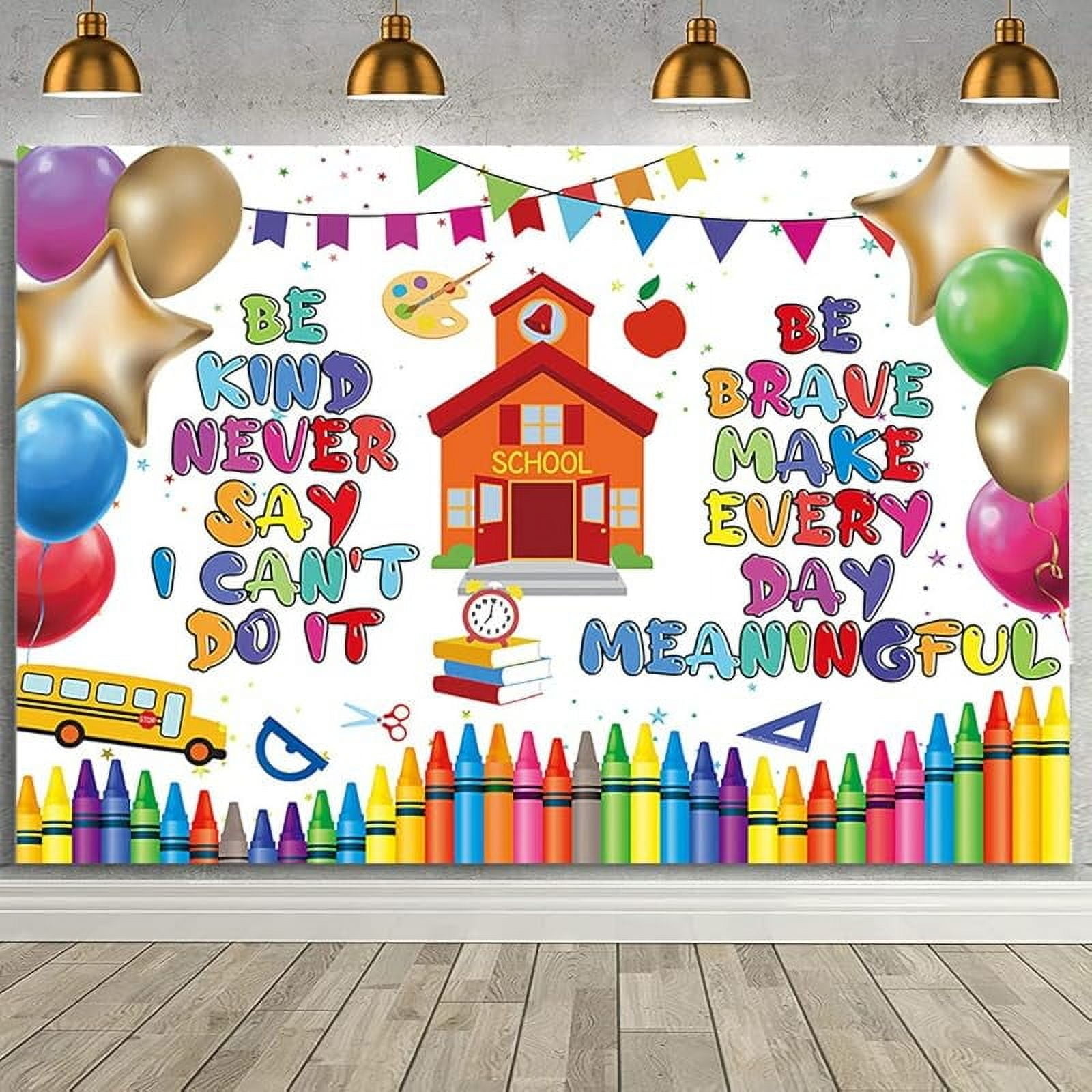 Welcome Back to School Backdrop Banner Inspirational Back to School ...