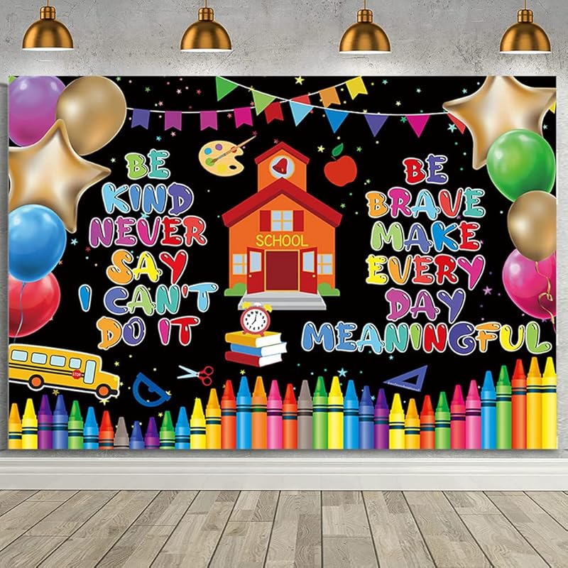 Welcome Back to School Backdrop Banner Inspirational Back to School ...
