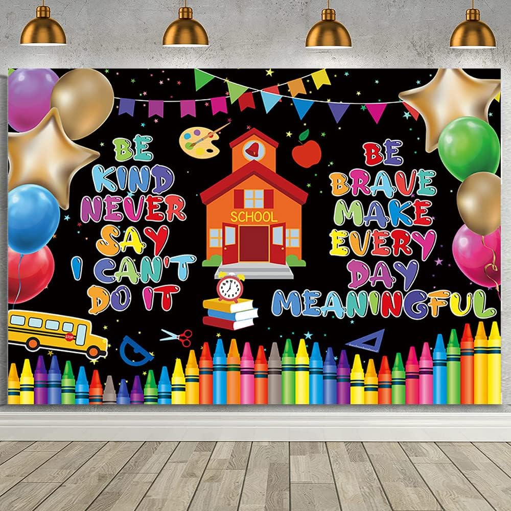 Welcome Back to School Backdrop Banner Inspirational Back to School ...