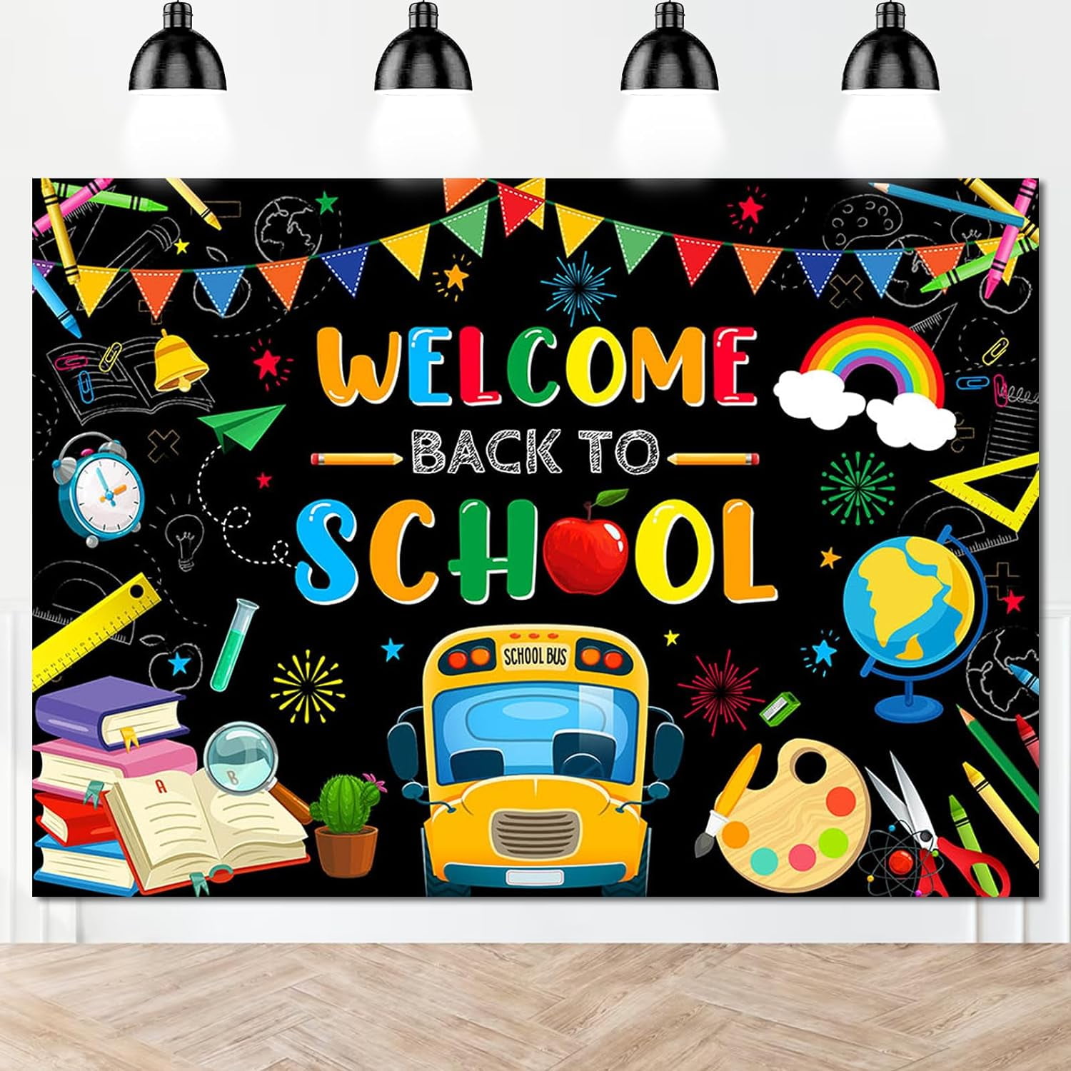 Welcome Back to School Backdrop Back to School Backdrop School Bus ...